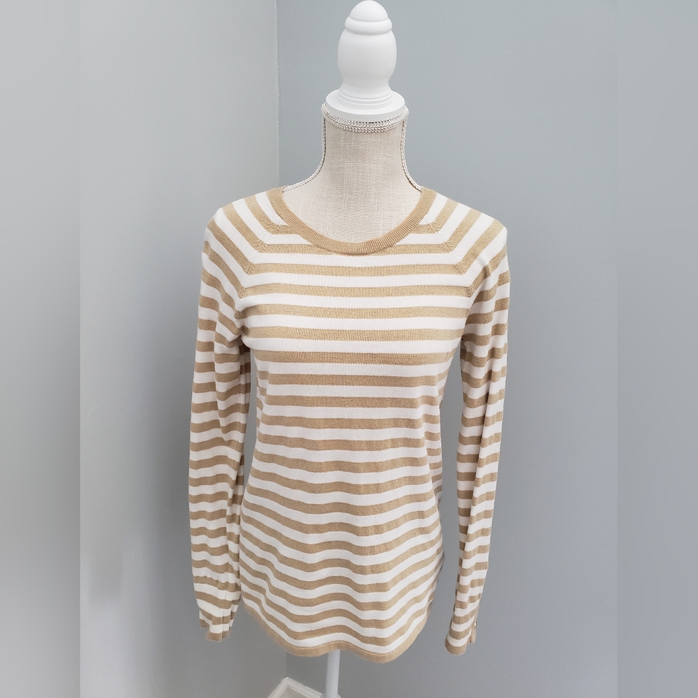 Lilly Pulitzer Dinah Gold Metallic Striped Sweater - Gem